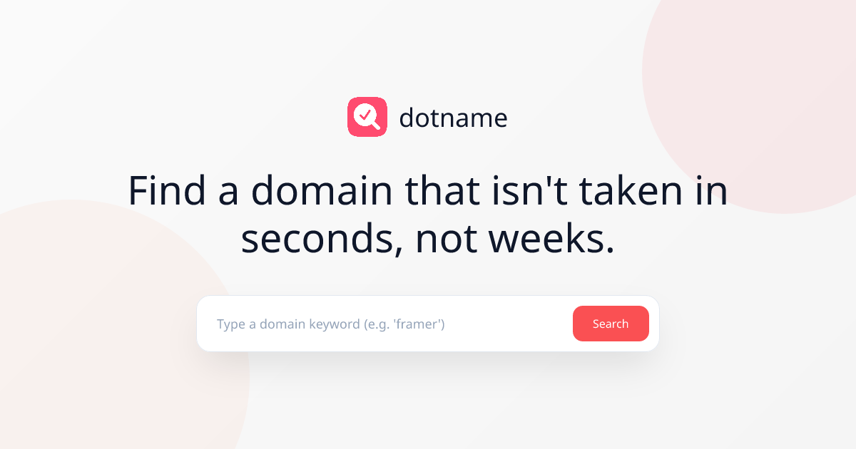 dotname - AI Domain Name Generator & Instant Availability Search